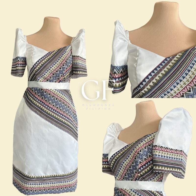 Asymmetrical Modern Filipiniana Dress — Ethnic Design | Glamorosa ...