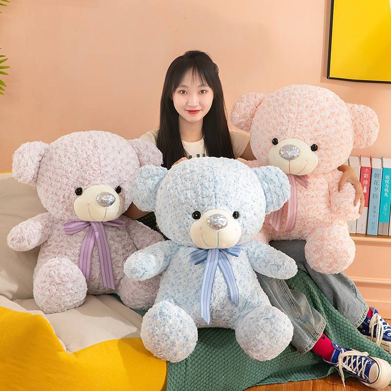 Cute Rose Teddy Bear Doll Hug Bear Ribbon Sitting Teddy Bear Girls Gift ...