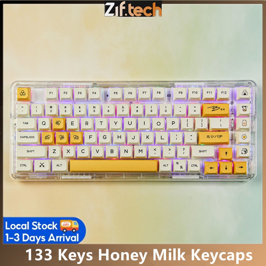 ZIFTech Honey Milk 133Keys Keycaps For Mechanical Keyboard XDA Height ...