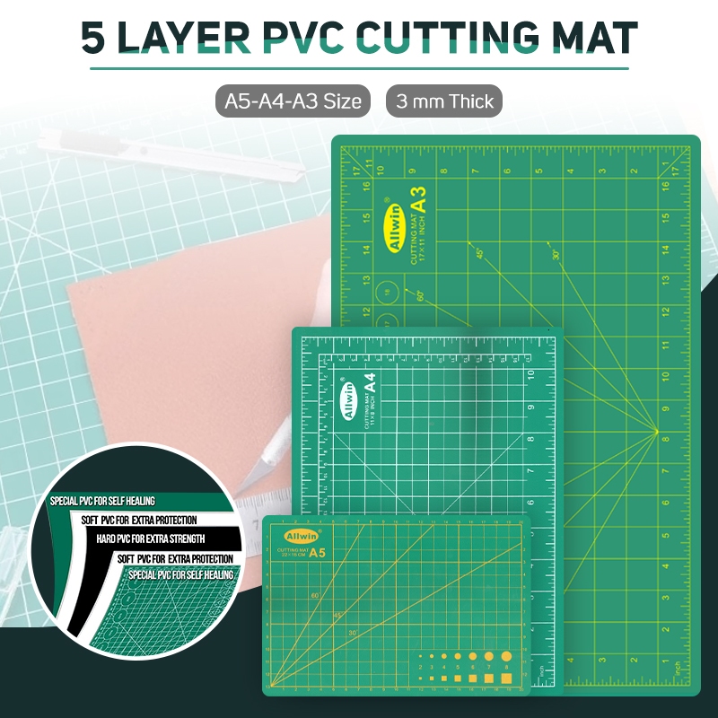 5-Layer PVC Double Sided Cutting Mat A5-A4-A3 Size Self Healing cutting ...