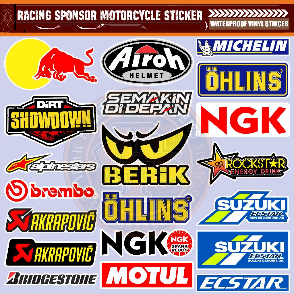 Racing Sponsor Motorcycle Sticker Side Strip Helmet MotoGP inspired ...