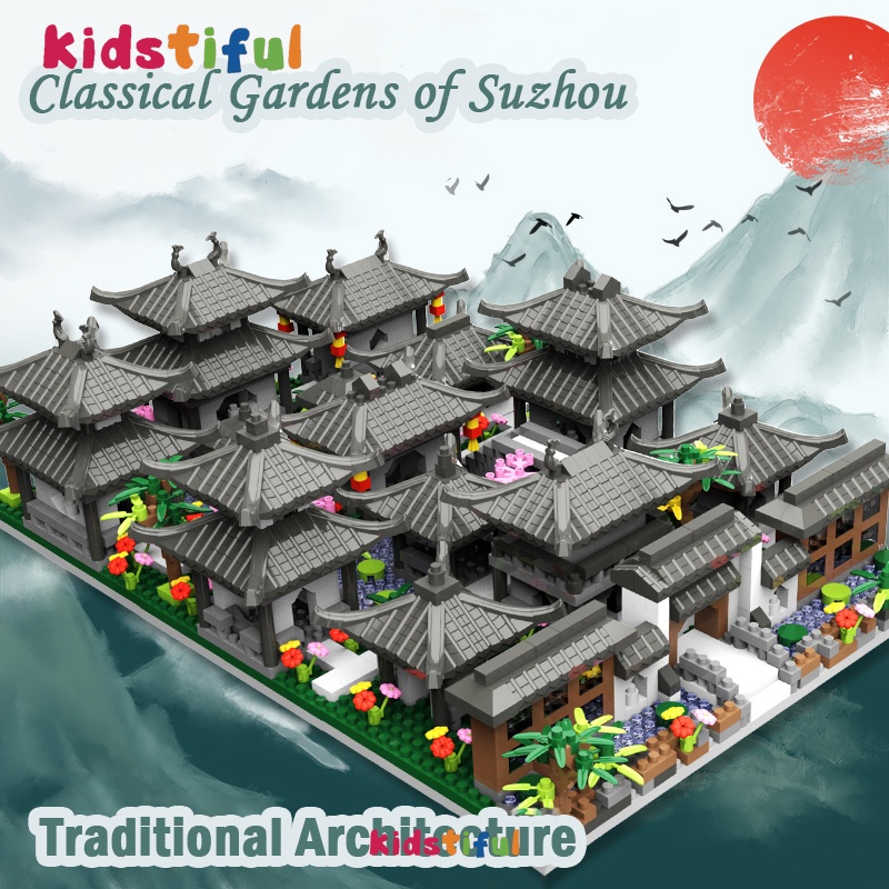 DIY Chinese Building Blocks Suzhou Garden Mini Building Blocks Toys for ...