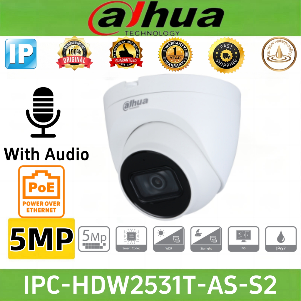 Dahua 5MP Lite IR Fixed-focal Eyeball Network Camera Wind and rain ...