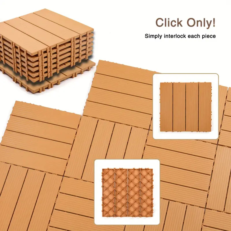 PVC Floor Decking tiles Indoor Outdoor DIY Interlocking Tiles for Porch ...