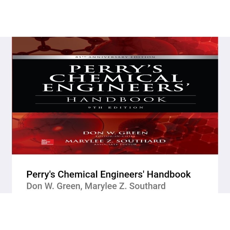 Perry's Chemical Engineers Handbook 9th edition | Shopee Philippines