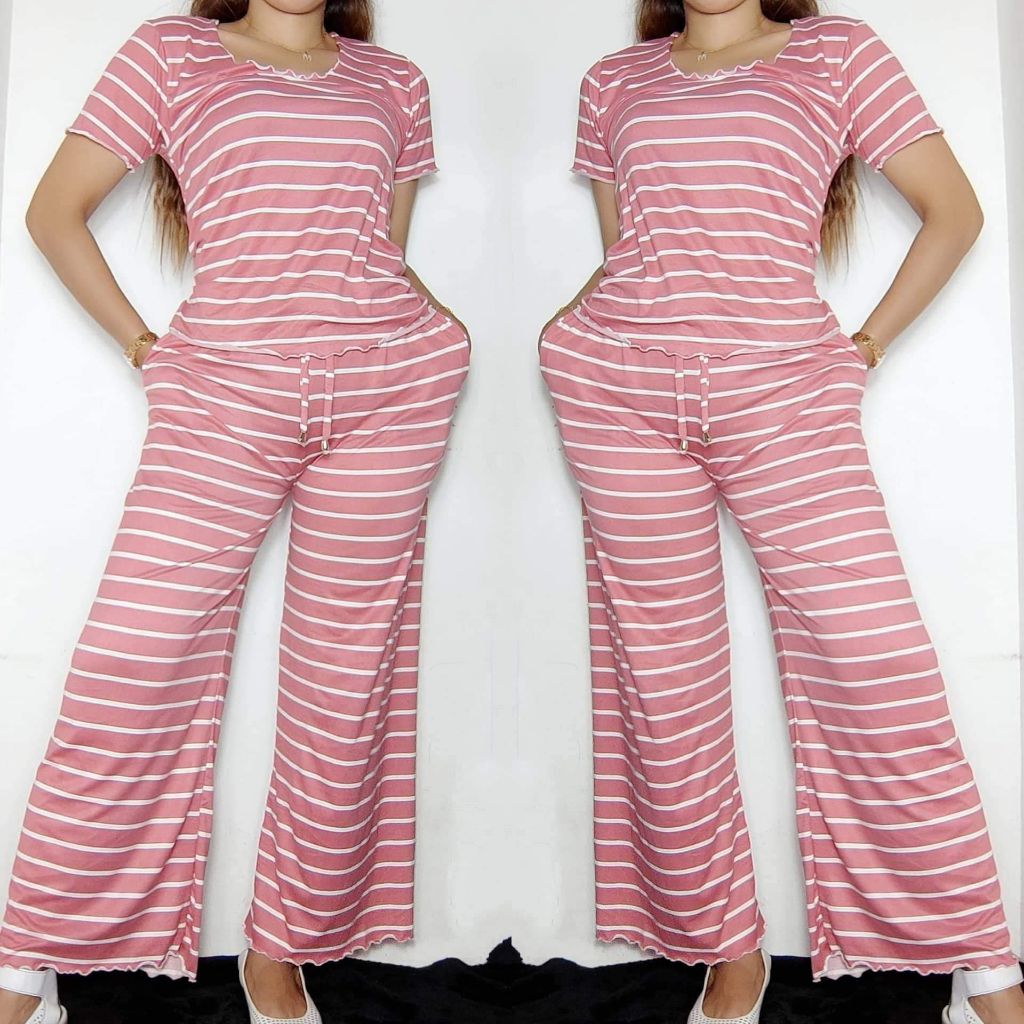 BLOUSE TERNO SQUAREPANTS STRIPE | Shopee Philippines