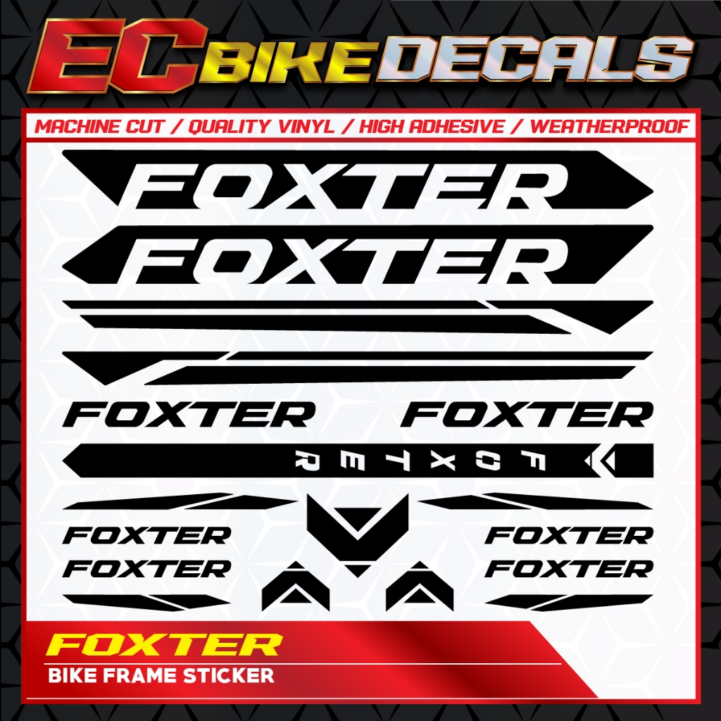 EC BIKE Decals FOXTER Frame Vinyl Sticker for Mountain Bike/Road Bike ...