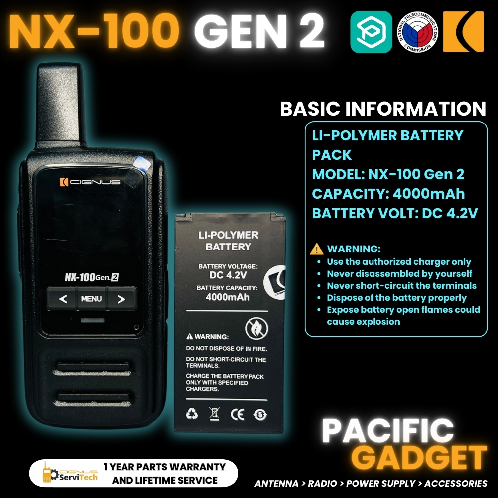 Cignus NX100 Gen2 WITH GPS 4G POC two way radio walkie talkie 1PC ONLY ...