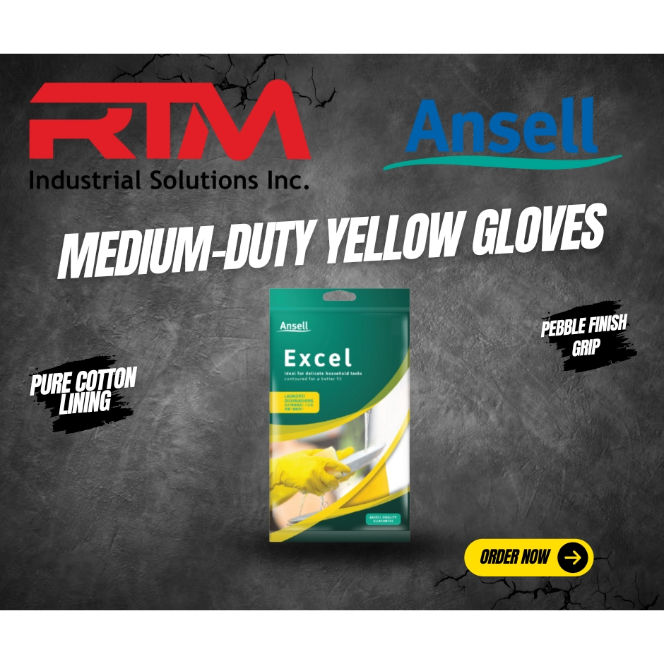 Ansell Excel Yellow Gloves | Shopee Philippines