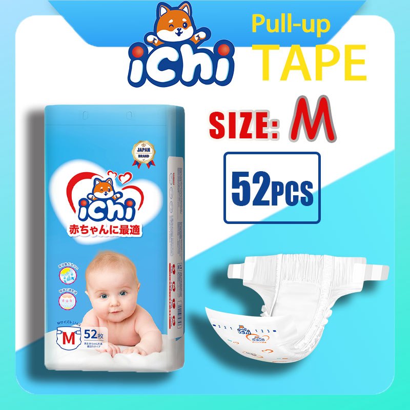 ICHI Pull-up Pants Baby Diaper 50pcs S M L Size TAPE and PANTS disposable for Baby | Shopee ...