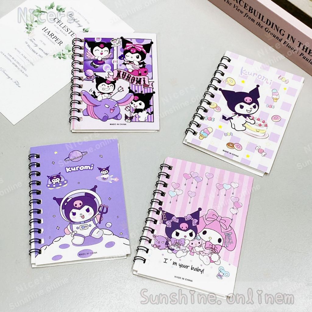 4in1 Sanrio mini Spiral Notebook Handbook Set Notebook Convenient Diary ...