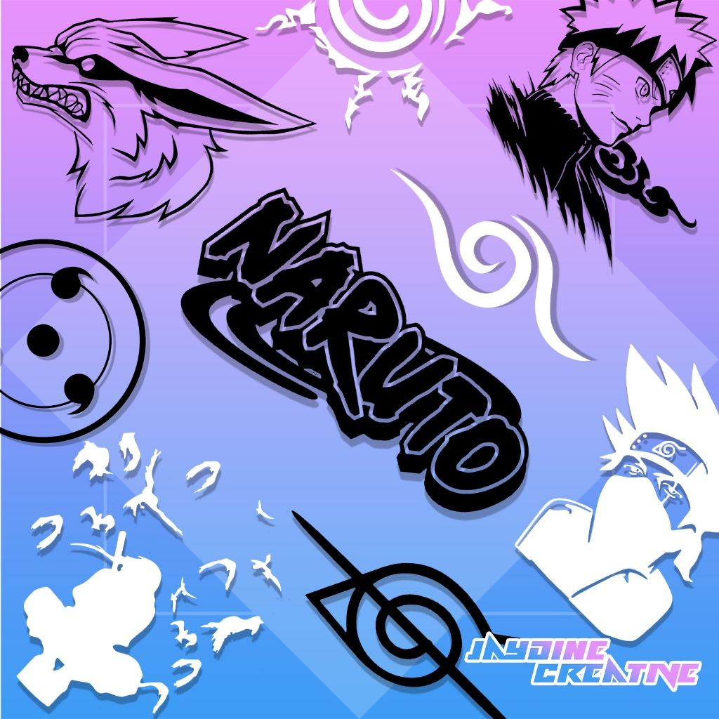 Naruto Decal black & white Cut-out Sticker, Indoor Outdoor Vinyl ...