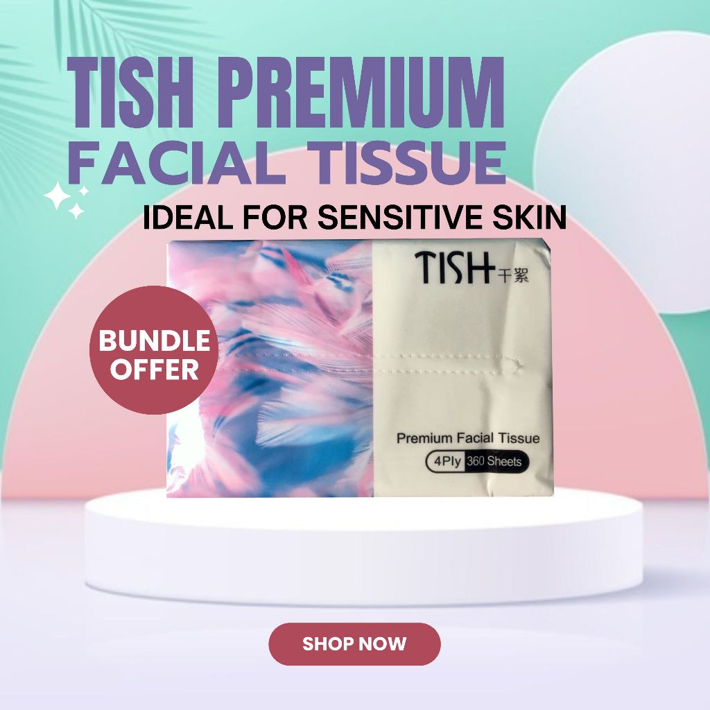 TISH 4Ply 360's Premium Facial Tissue Make-up remover Tissue for ...