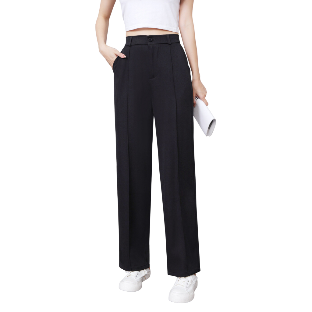 Black Trouser Slacks Pants 25 to 32 Straight Cut With Front Lining #308 ...