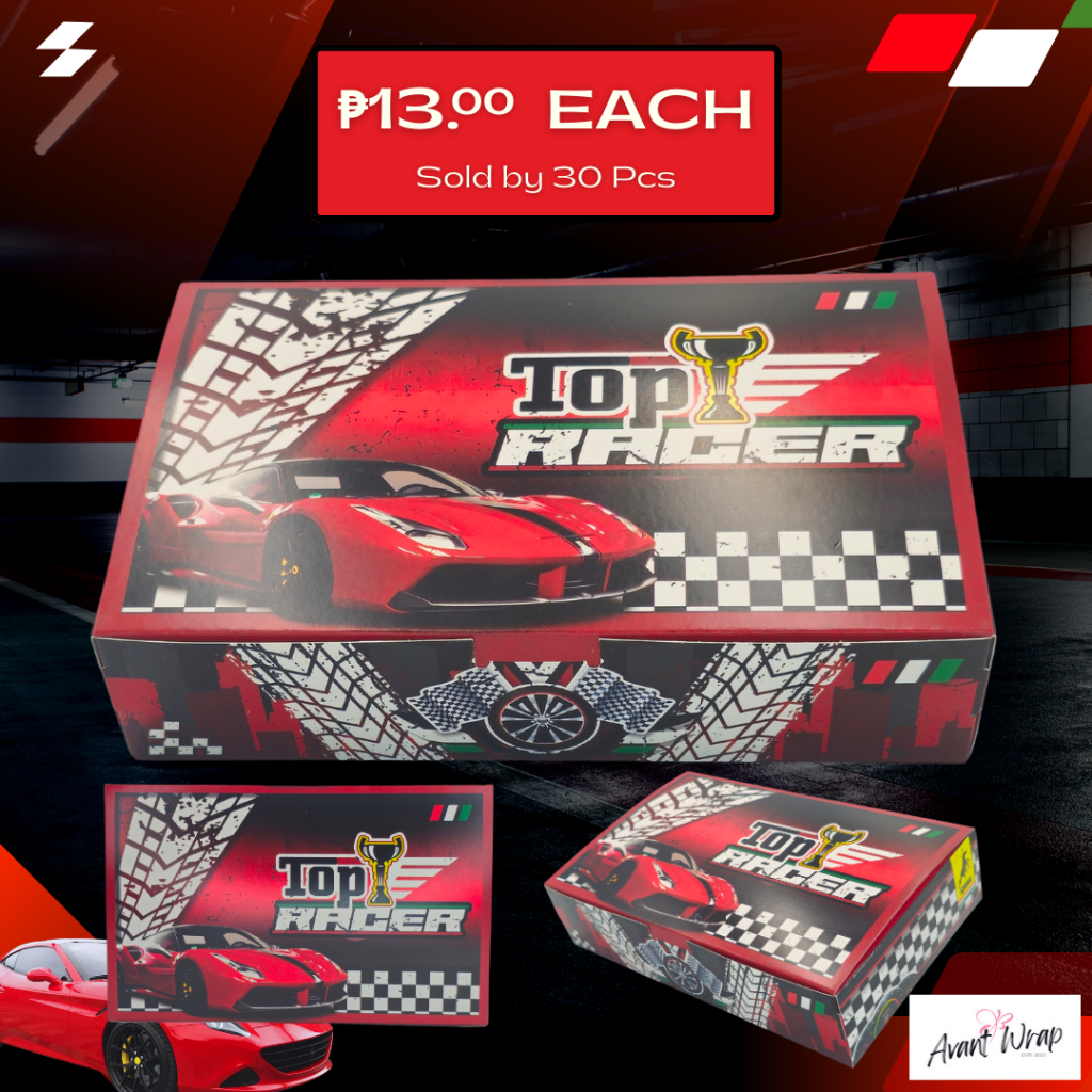 (30 PCS) RR6004 Race Car Red Gift Loot Box Colorful Carton Mailer Party ...