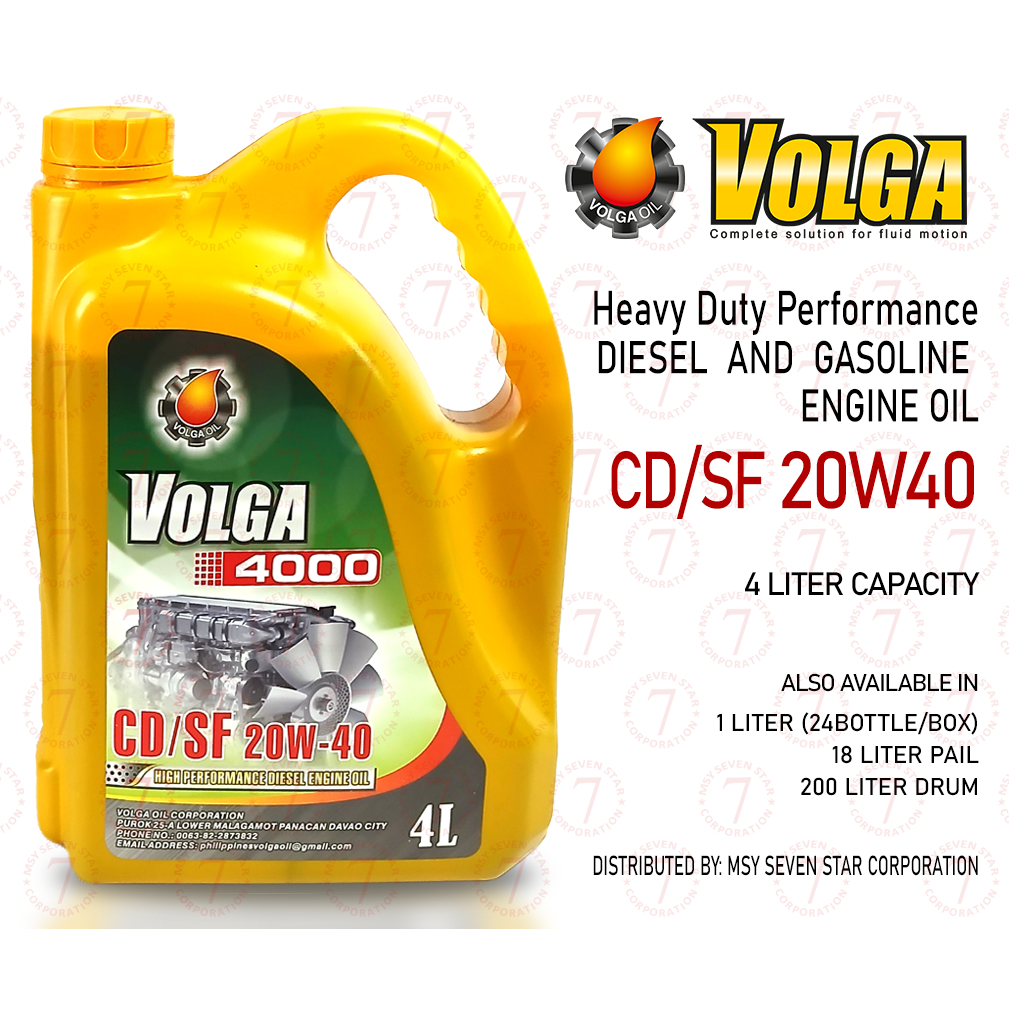 VOLGA CD/SF 20W40 4 Liter Heavy Duty Performance Diesel and Gasoline Engine Oil | Shopee Philippines