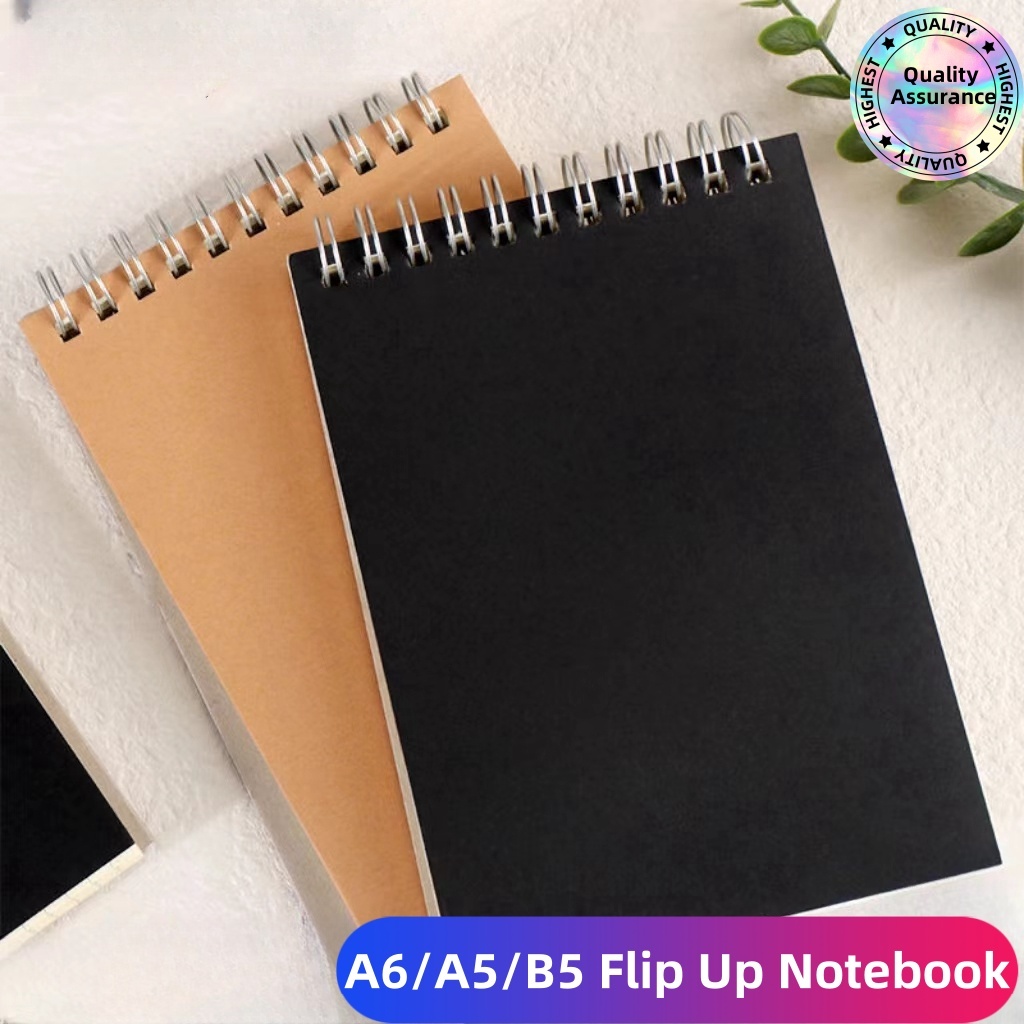 Thick 80Sheets Kraft Paper Notebook Spring Notebook Vertical Noteook ...
