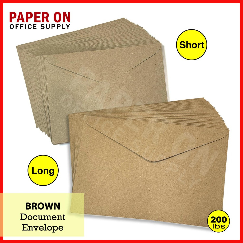 Brown Envelope SHORT/LONG Document envelope (200lbs) MAKAPAL 25pcs ...