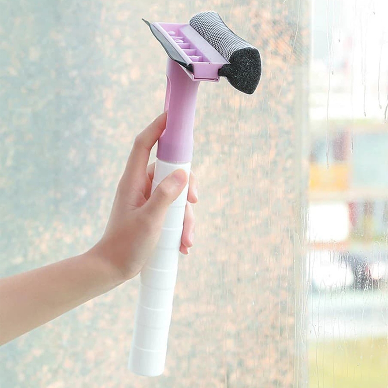 Handle Clean Brush Window Cleaner Double Side Wipe Glass Squeegee With ...
