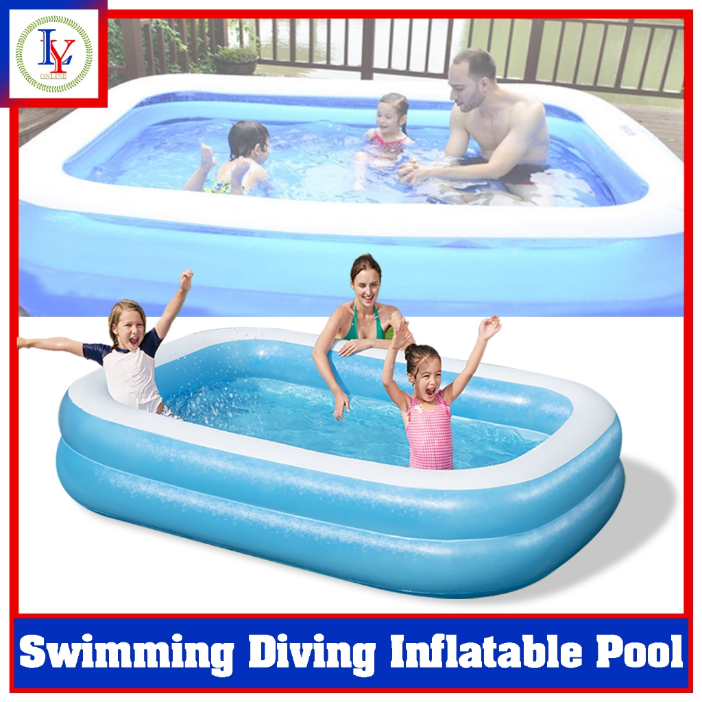 Inflatable Swimming Pool big size for family (262cm X 175cm X 51cm ...