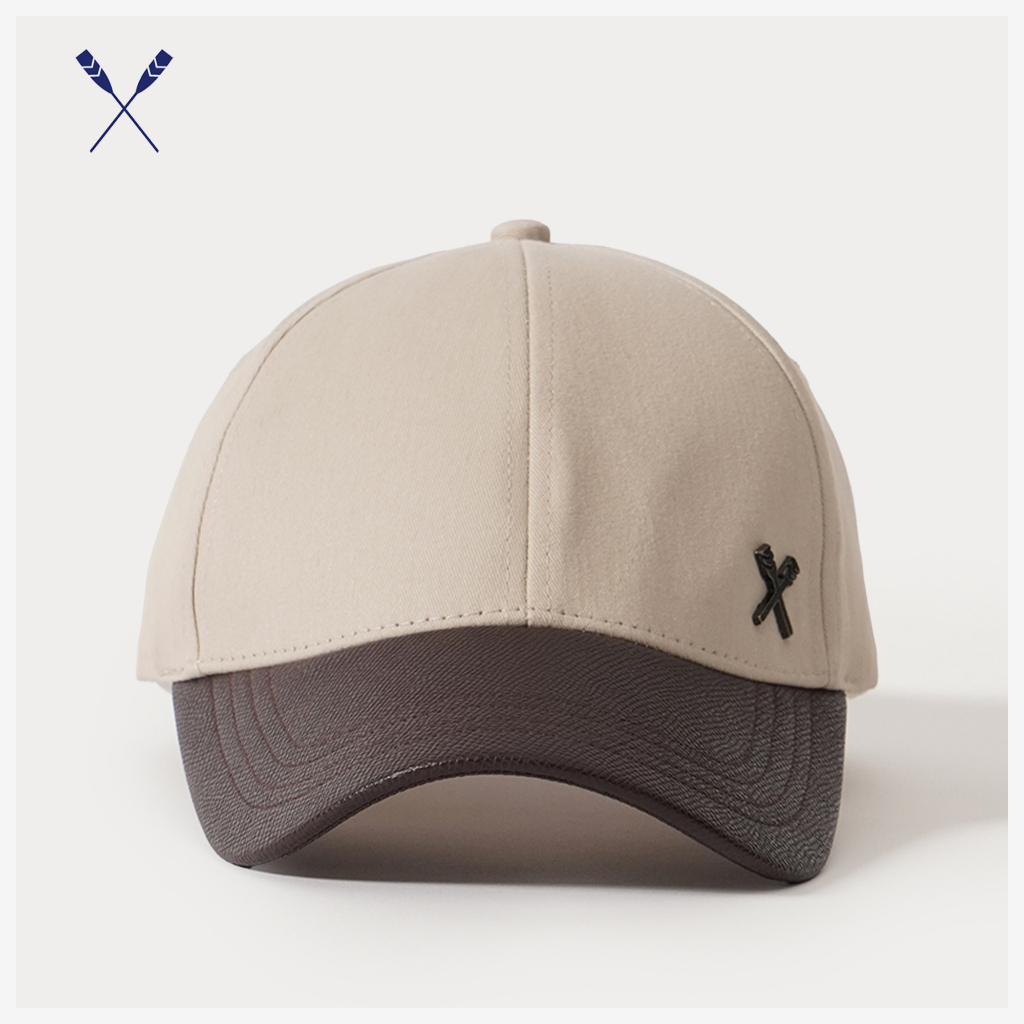 Regatta Baseball Cap With Leather Visor For Men (Brown/Navy Blue ...