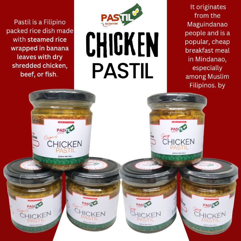 Chicken Pastil in a Jar - Original and Spicy - 200ml - By: Pastil Ng ...
