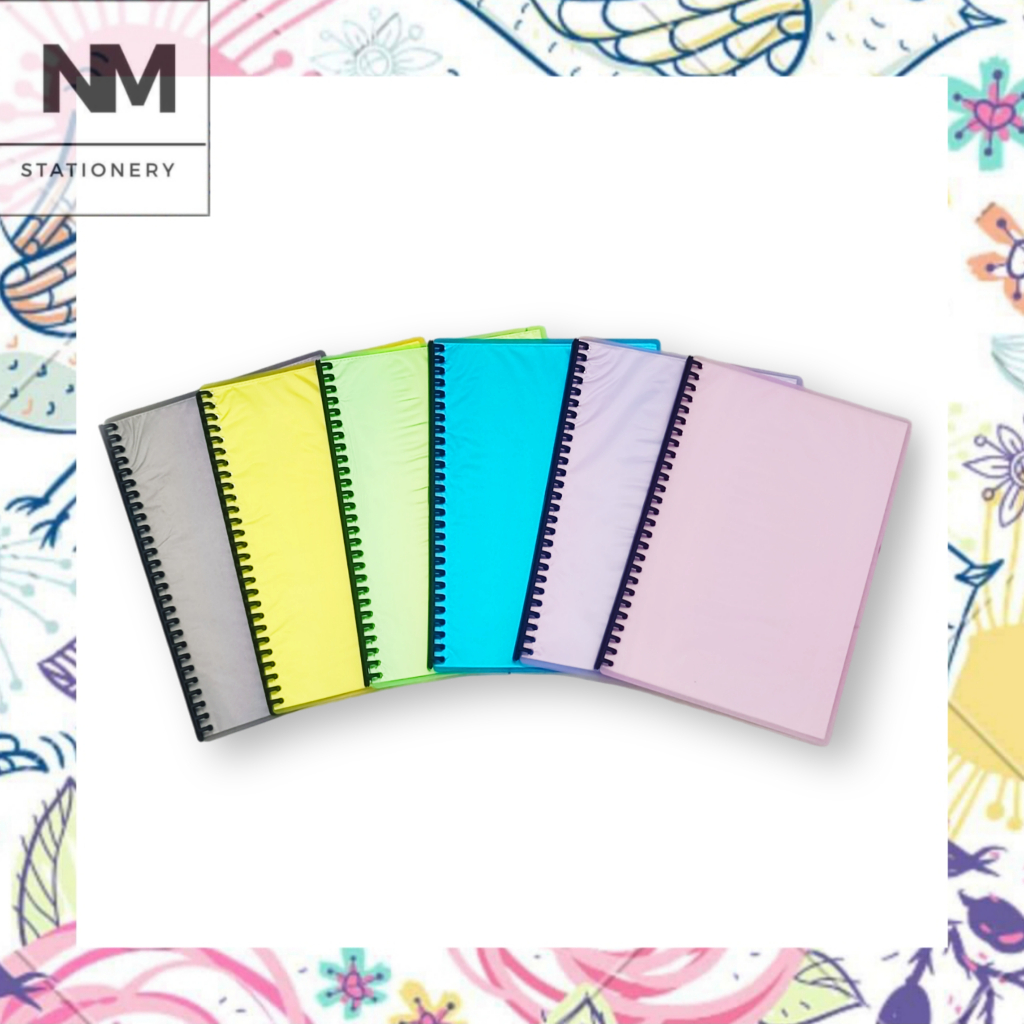 NM FC size (Long) Transparent Clear Book 20 Sheets Pastel Color School ...