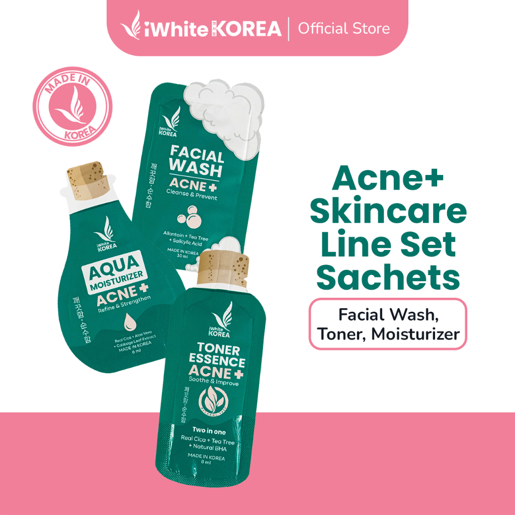 iWhite Korea Acne+ Skincare Line Set Sachets | Shopee Philippines