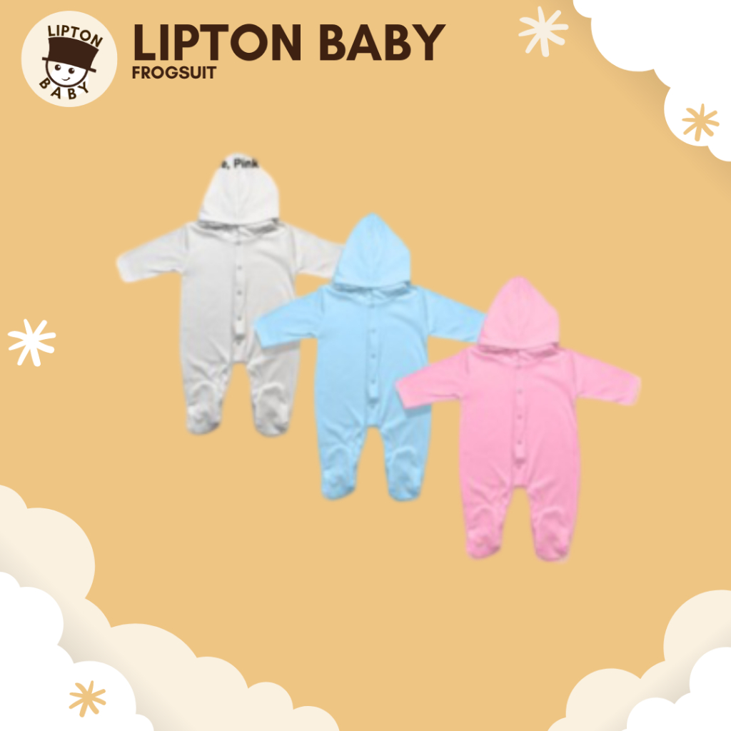 Lipton Baby Frogsuit (White, Blue, Pink) | Shopee Philippines