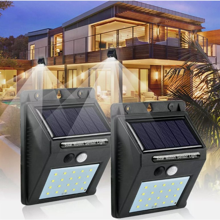 20 LED Solar Powered PIR Motion Sensor Light Garden Outdoor Wall Security Light | Shopee Philippines