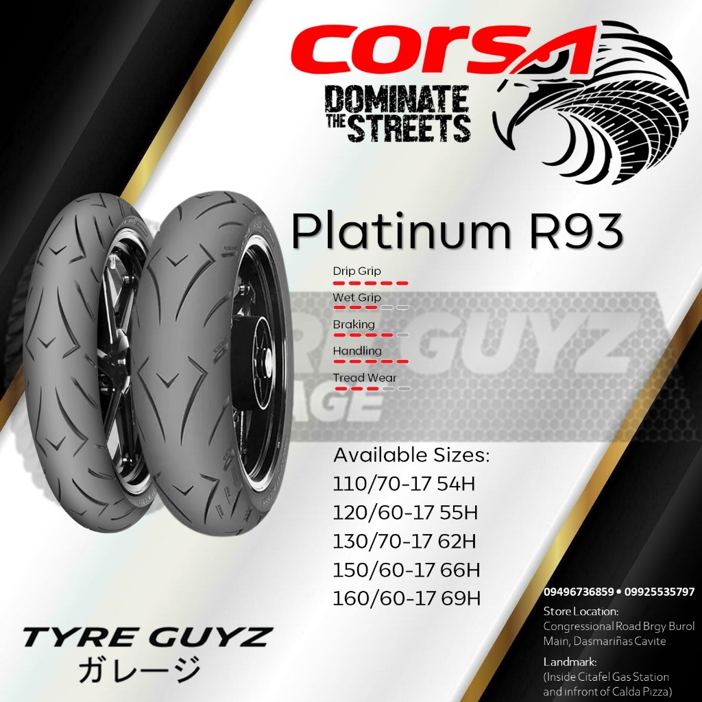Corsa Platinum R93 - Daily Racing Tires | Shopee Philippines