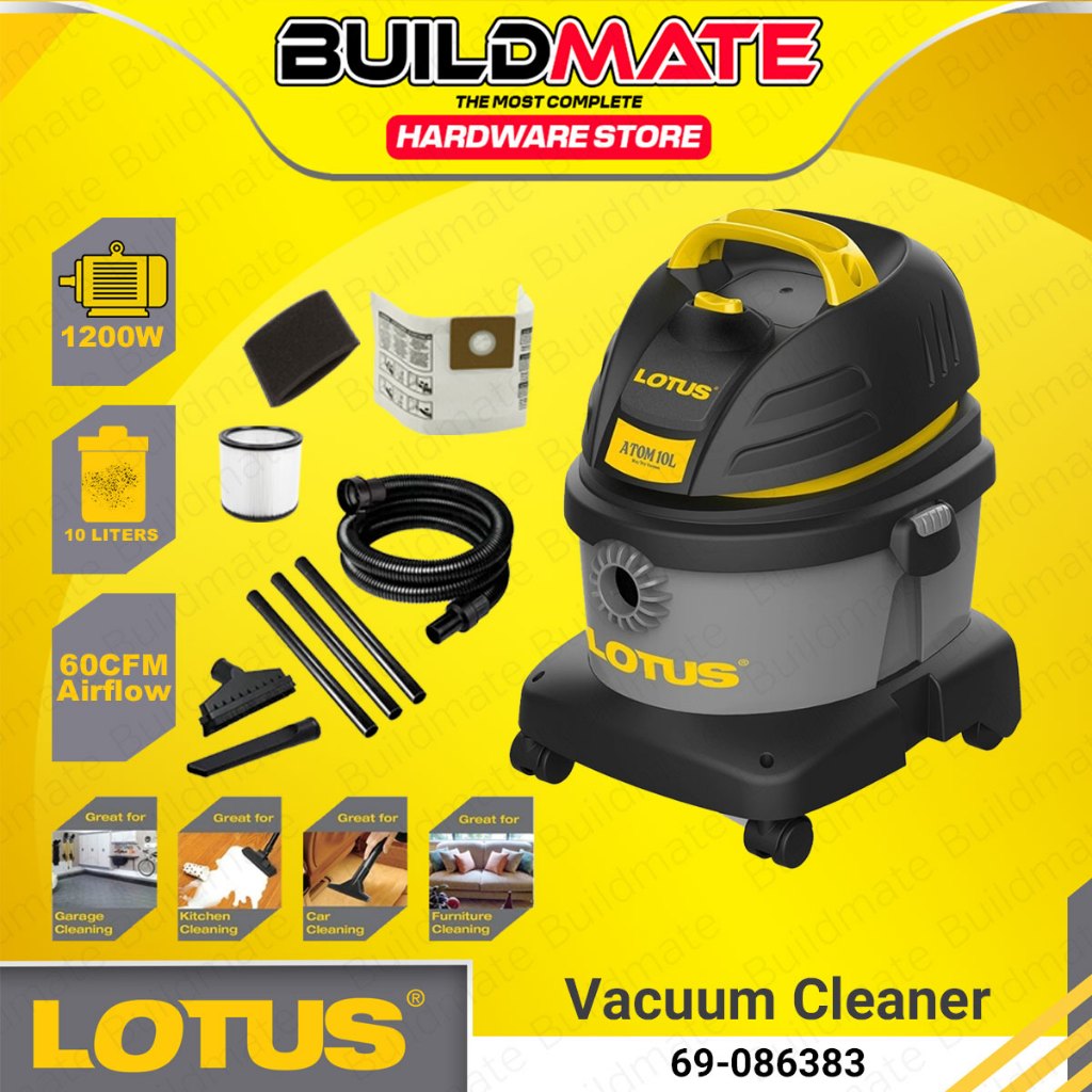 BUILDMATE Lotus Vacuum Cleaner Wet and Dry 3GL 1100W / 10L 1200W for ...