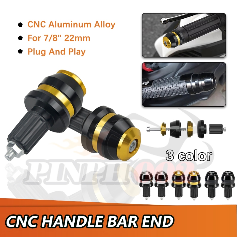 Motorcycle CNC Handle Bar Alloy End Decoration Handle Plug Grip Stop ...