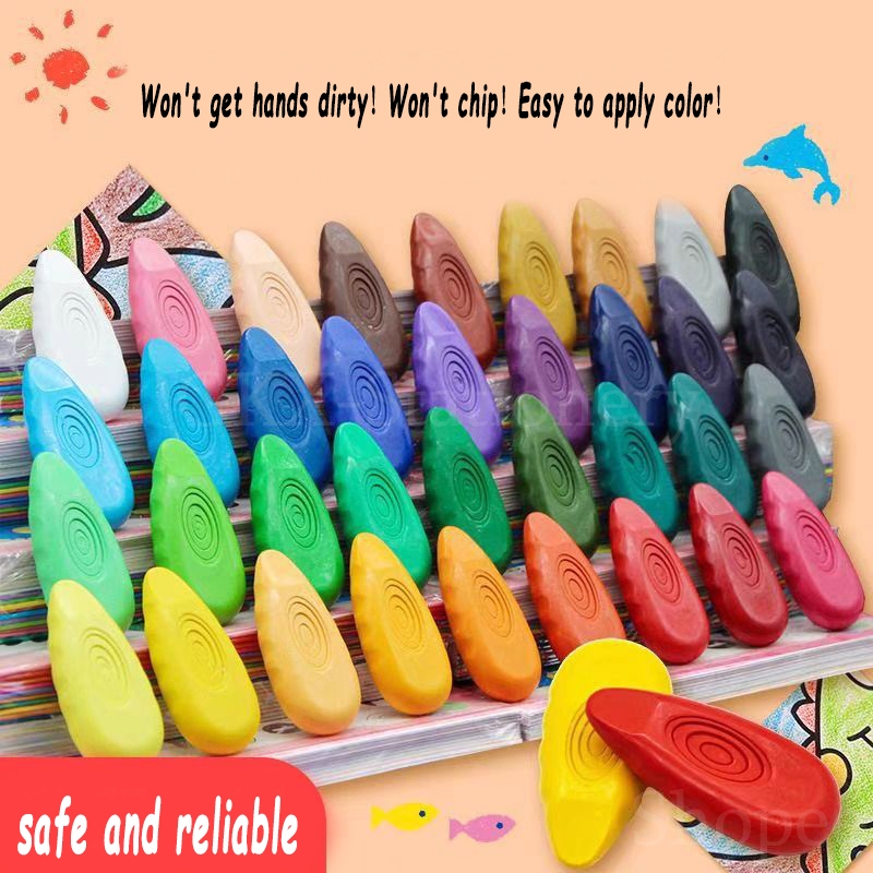 12/24/36 Colors Children's Non-Staining Crayon Water drop shape crayon ...