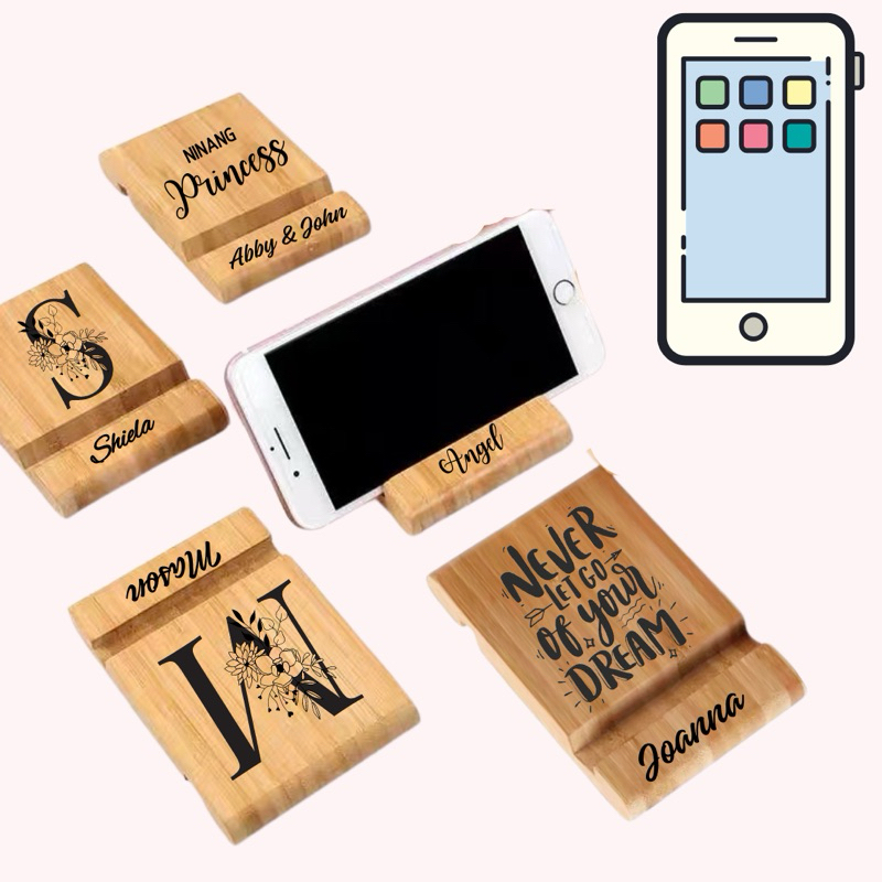 Laser Engrave Phone Stand Personalized Bamboo Souvenir Cellphone ...