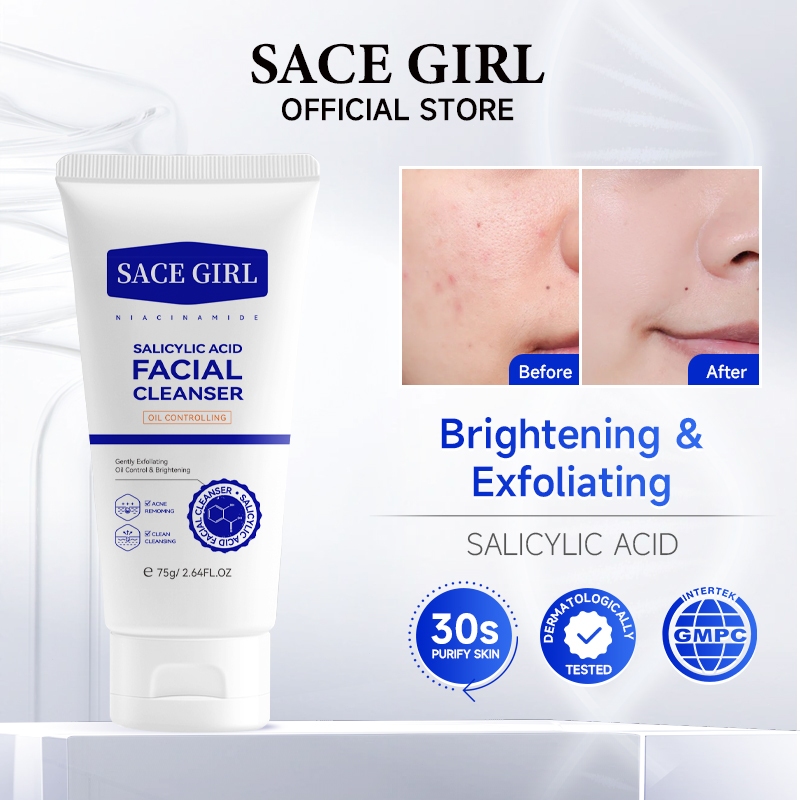 SACE GIRL Salicylic Acid Acne Face Deep Cleaning Gentle Exfoliating Oil ...