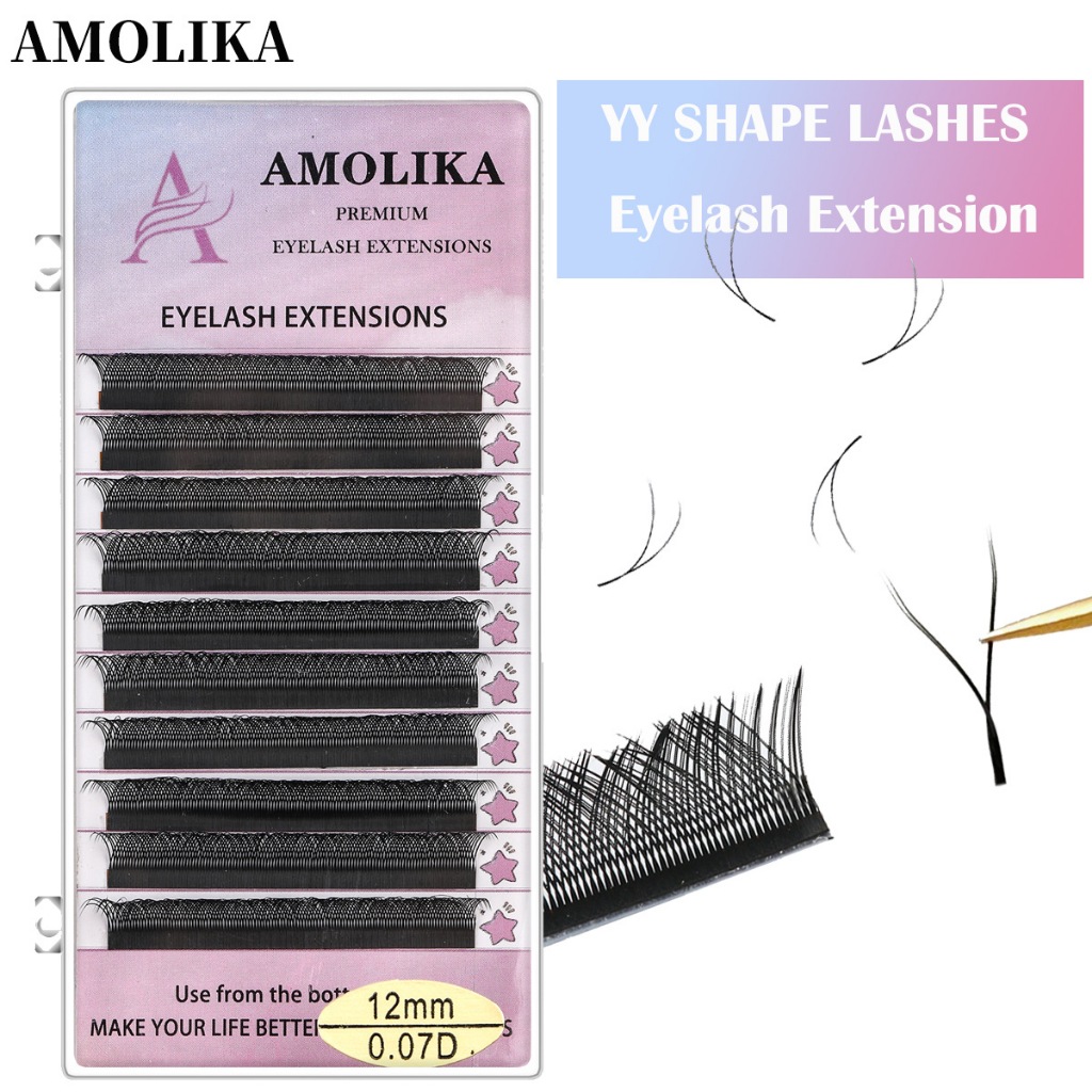 AMOLIKA YY SHAPE LASHES Eyelash Extension 0.07D Curl 10 Rows Natural ...