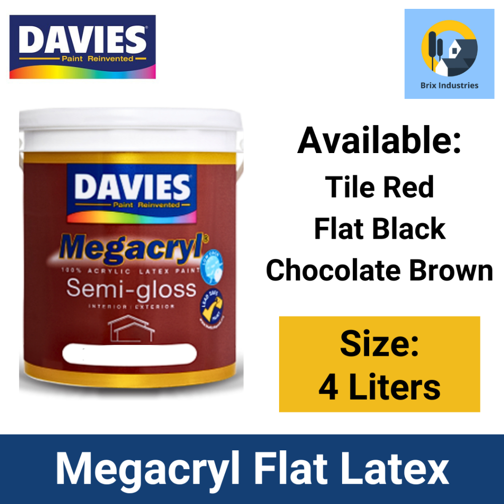 Davies Megacryl Flat Tile Red, Chocolate Brown, Flat Black 4 Liters ...