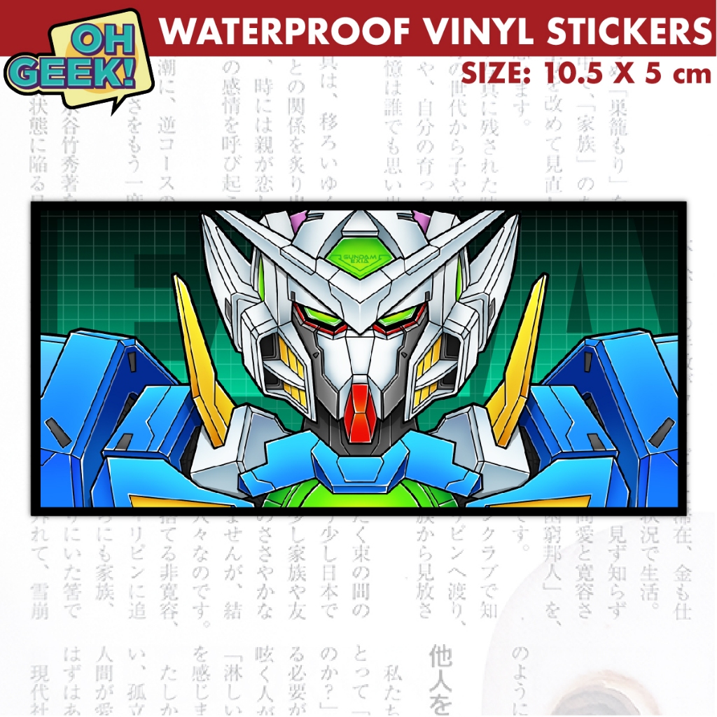 Oh Geek Gundam Exia Waterproof Water Bottle Vinyl Sticker for Water ...