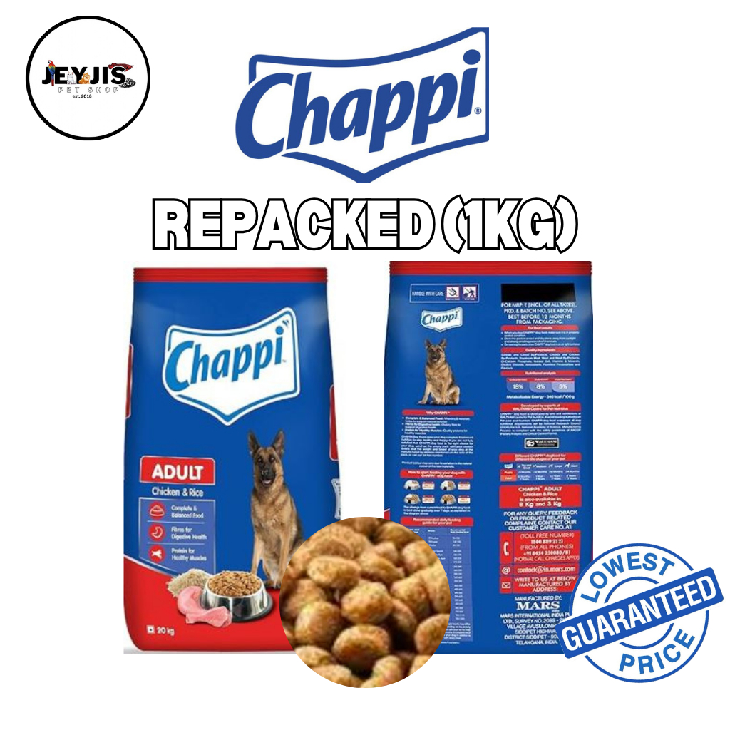 Chappi Adult Dog Food Dry Food 1kg (repacked) | Shopee Philippines