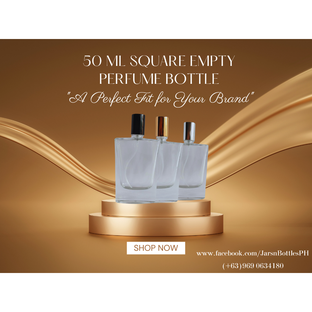 50 ml Elegant Square Crimped Perfume Aluminum Mist Spray Empty Bottle ...