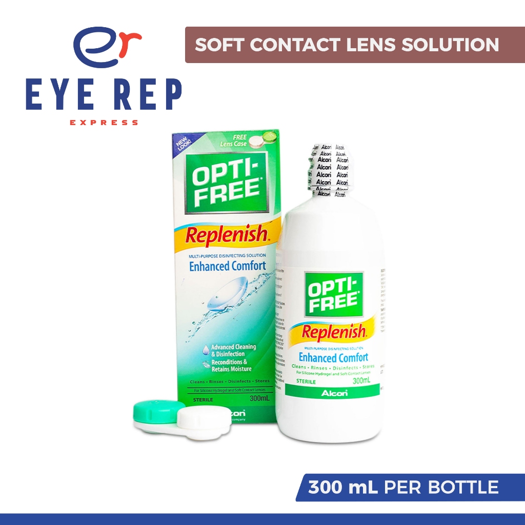 Opti-Free Replenish Lens Solutions for Soft Contact Lens + Case (300ml ...