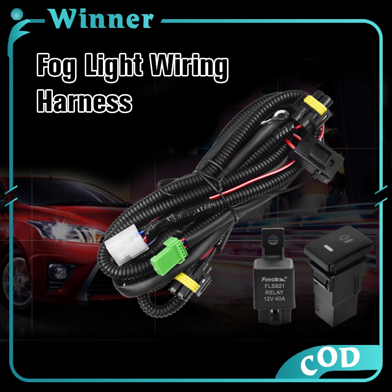 Fog Light Wiring Harness 12V 40A Car LED Fog Light On/Off Switch Wiring ...