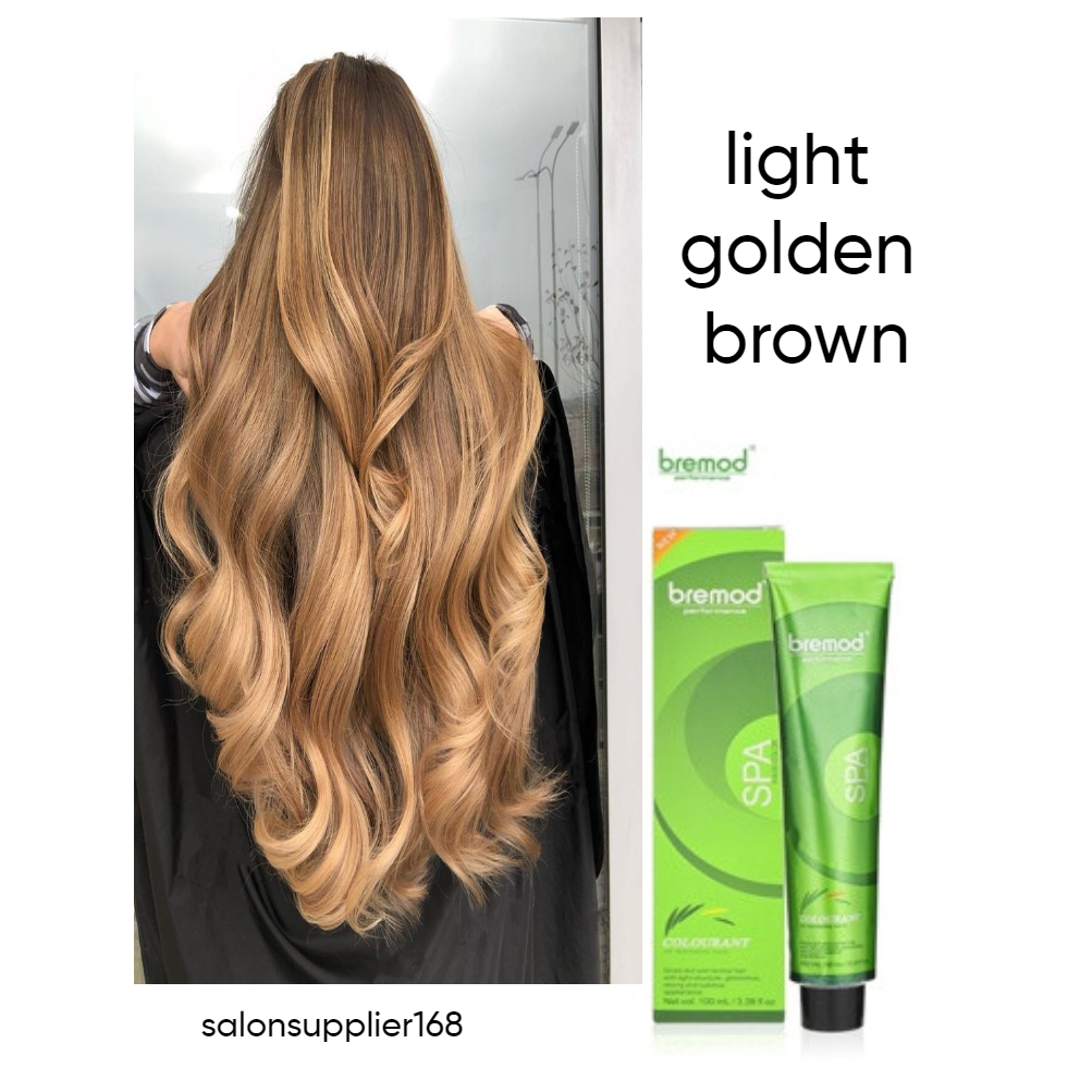 Bremod 8.3 LIGHT GOLDEN BROWN 100ML Hair color With Oxidizer small ...