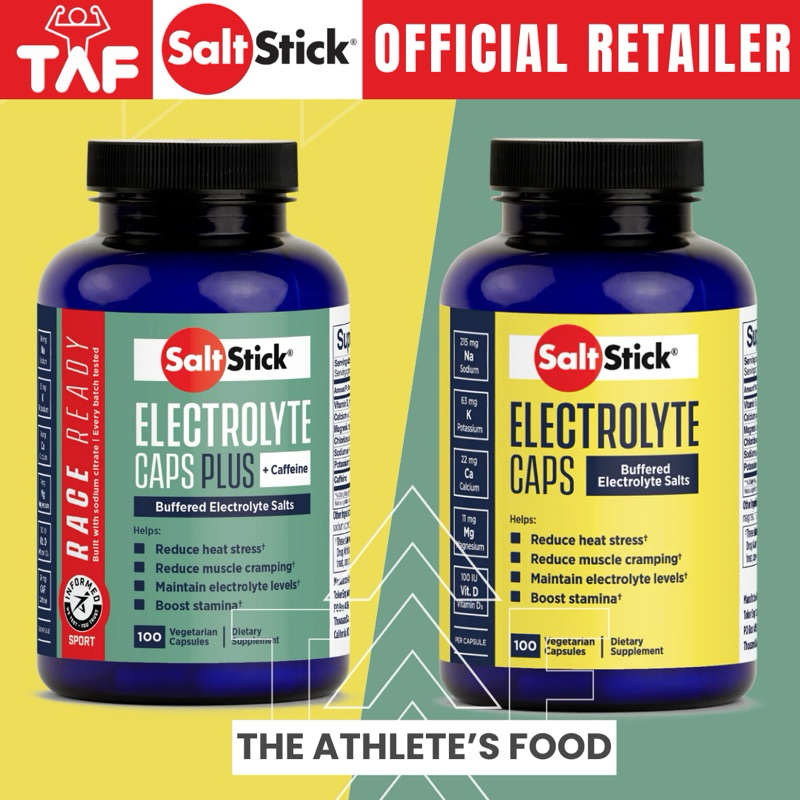SaltStick Electrolyte Caps and Race Read Caps Plus+Caffeine (100 ...
