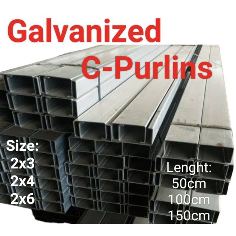 C-Purlins Good Quality Galvanized 2x3", 2x4", 2x6", Lenght 50cm, 100cm ...