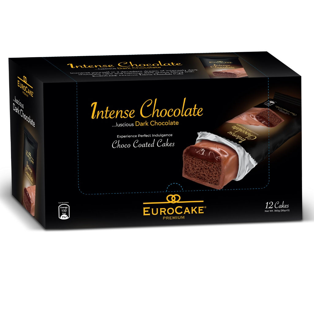 Eurocake Premium Intense Chocolate choco coated cakes 30gm single x ...