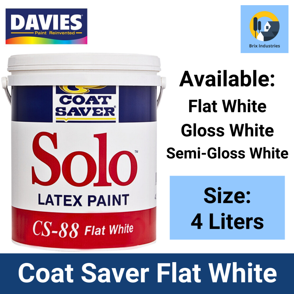 Davies Coat Saver Solo Latex Paint Flat, Gloss and Semi-Gloss White CS ...