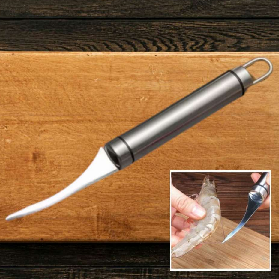 SHRIMP CLEANER KNIFE PEELER FISH CRAB SHELL PEEL REMOVER STAINLESS ...