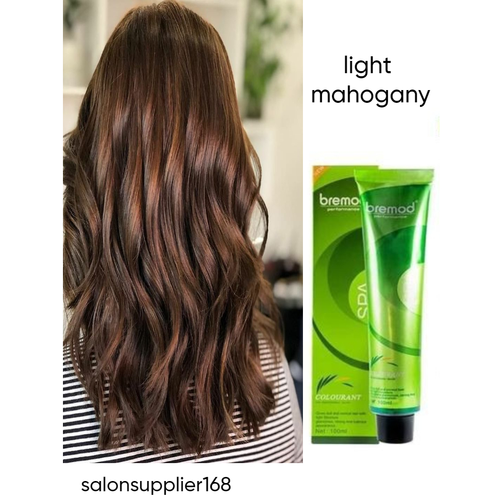 Bremod Hair Color 7.56 LIGHT MAHOGANY 100ML/ With Oxidizer SMALL 100ML ...